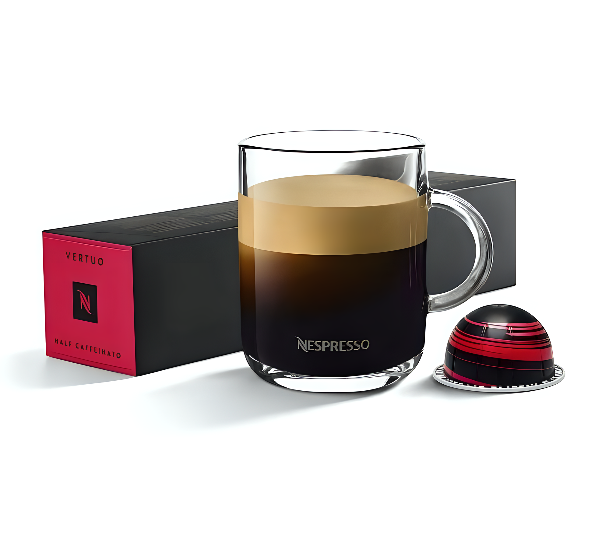 Кофе в капсулах Nespresso Vertuo Half Caffeinato ( 230 мл.) , 1 упаковка, 10 капсул