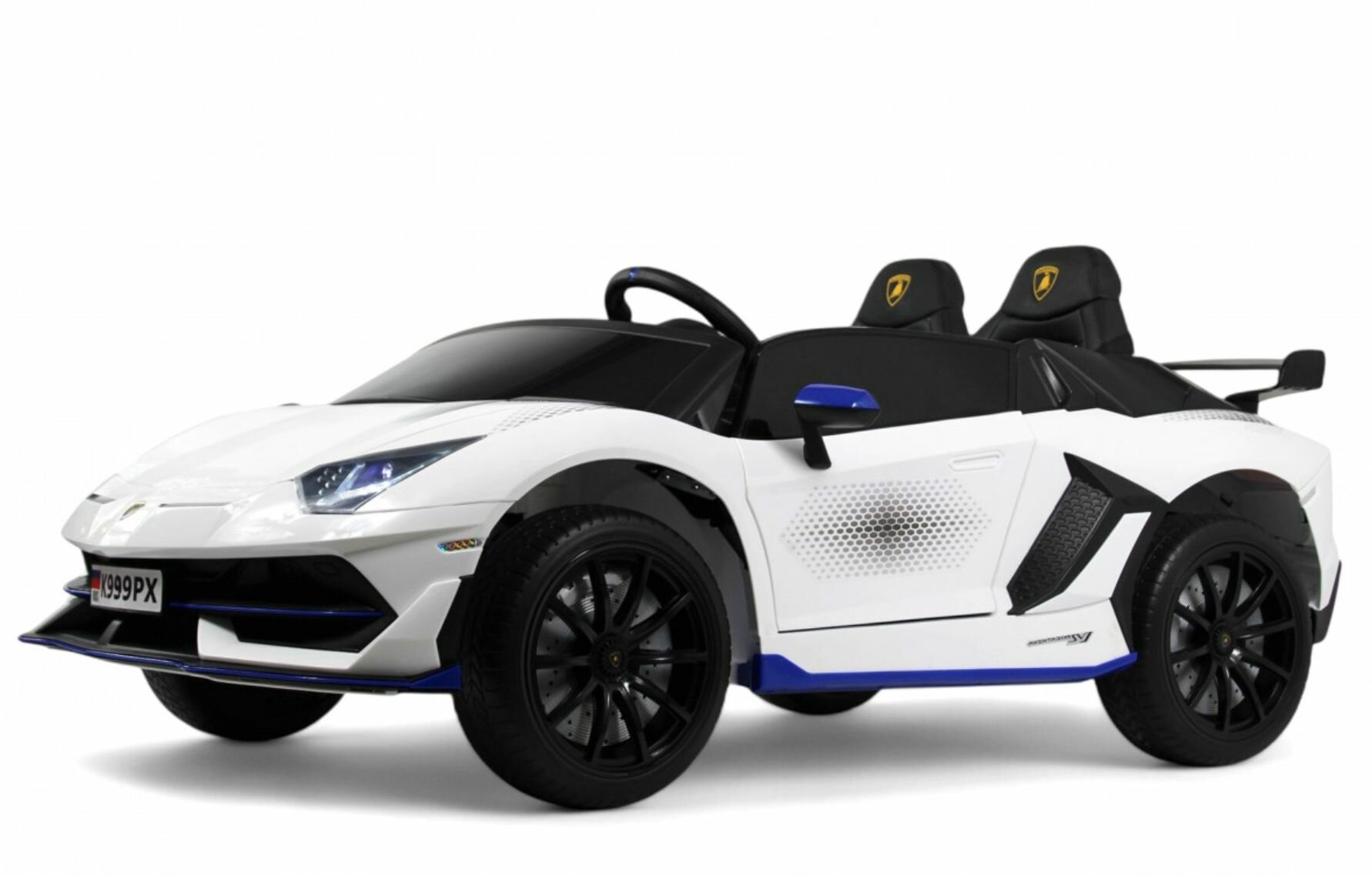 Детский электромобиль RiverToys K999PX 4WD с дистанционным управлением, полноприводный, двухместный белый