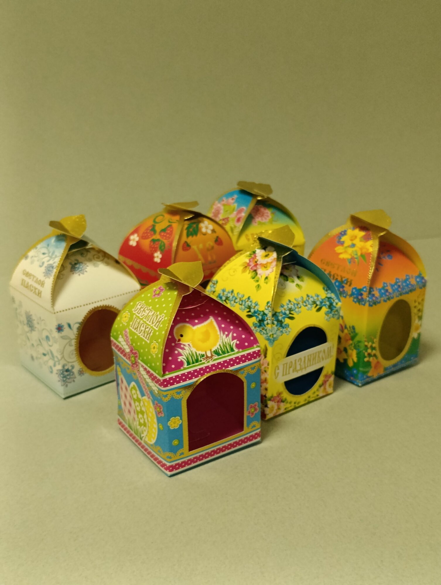 Коробочки пасхальные 6 шт ассорти картон