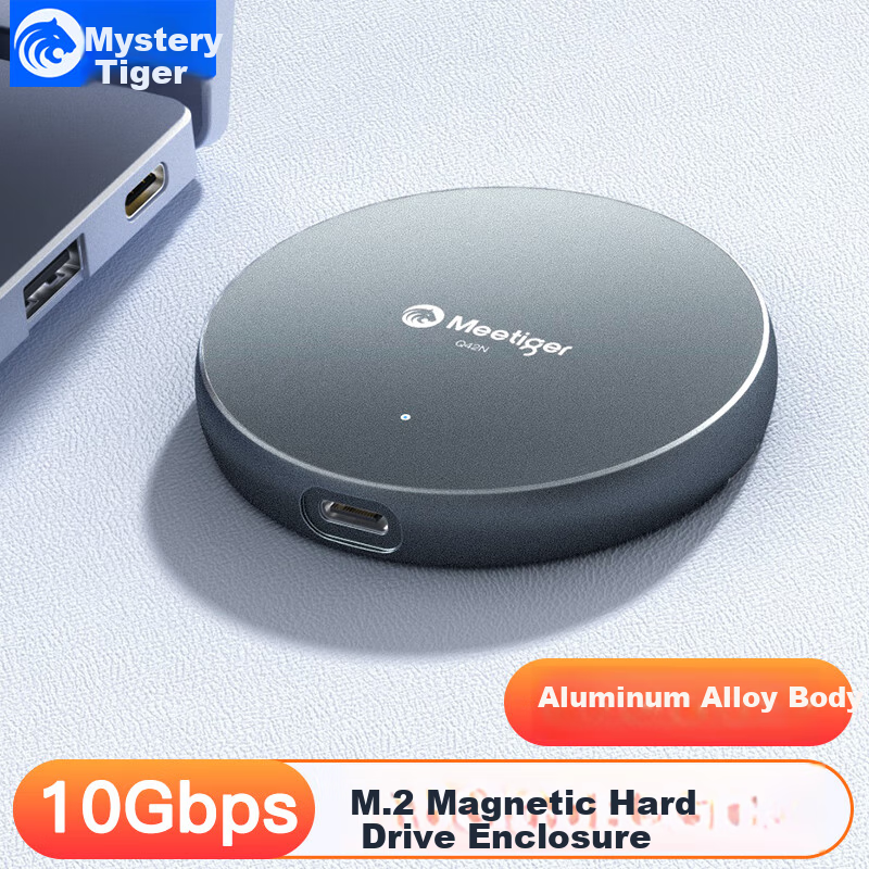 Meetiger M.2 Hard Drive Enclosure Magnetic NVMe Solid State Drive Enclosure 2230/2242 Compatible with Apple iPhone 15 Pro Q42N Gray