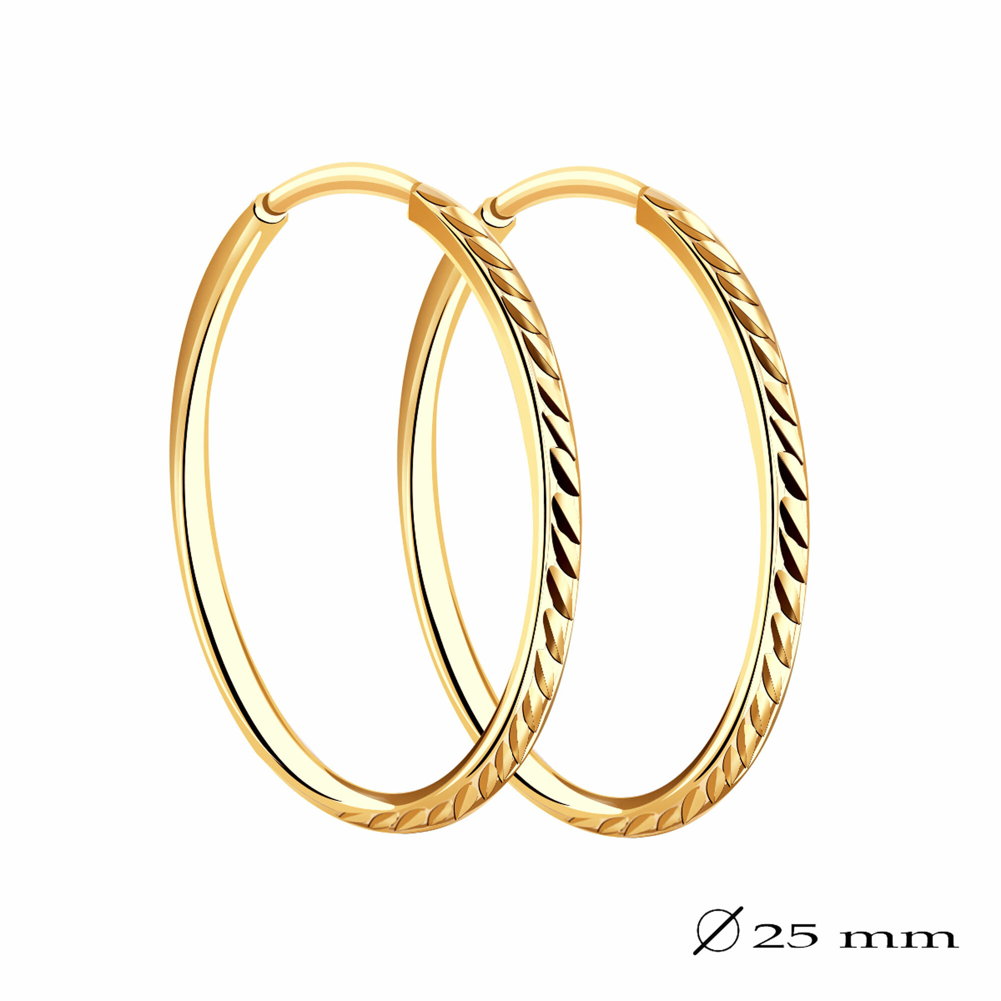 Серьги конго, красное золото, 585 проба