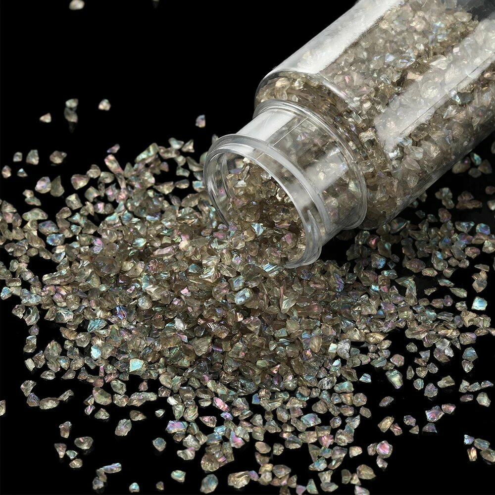 Стеклянные камешки St.kunkka для эпоксидной смолы 30г Серебряный, Grey