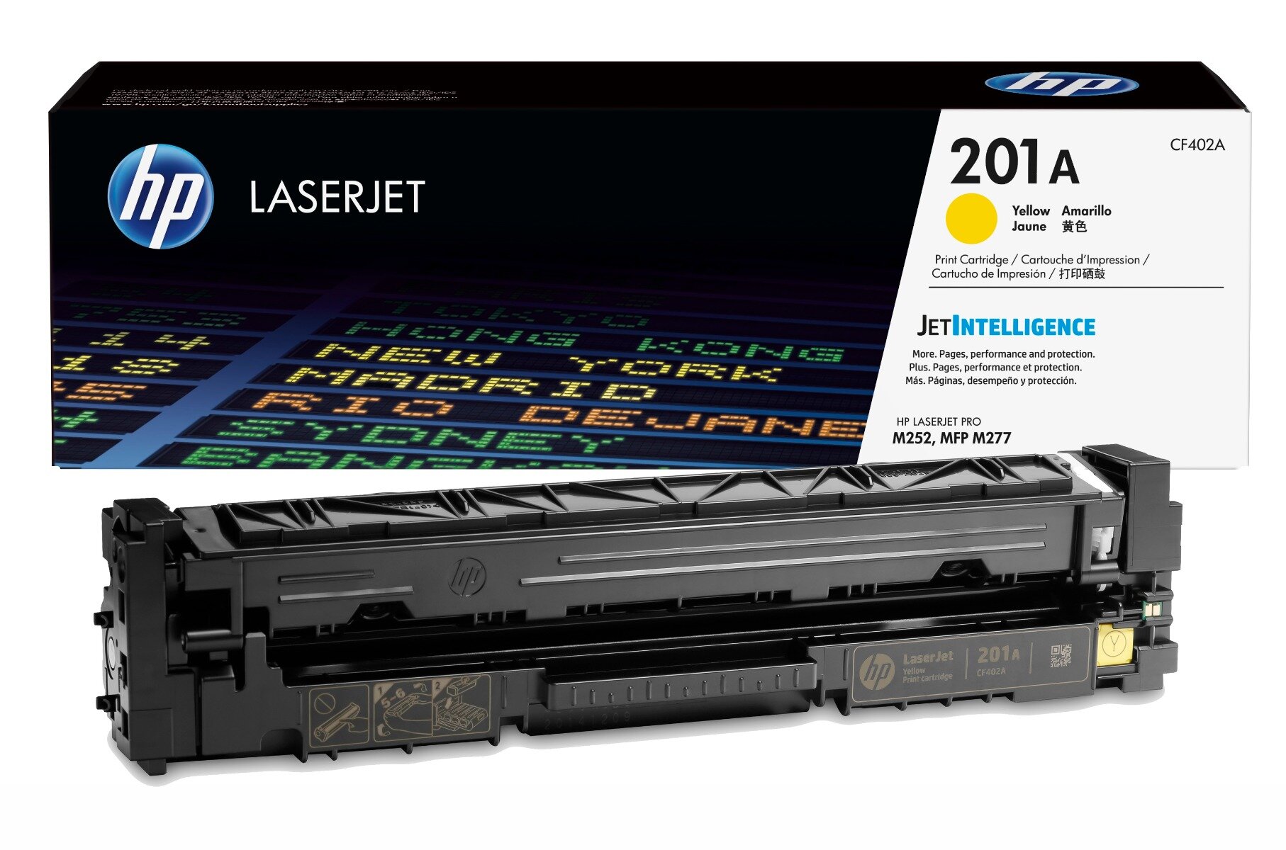 Картридж HP CF402A (201A) желтый, 1400 страниц, оригинальный
