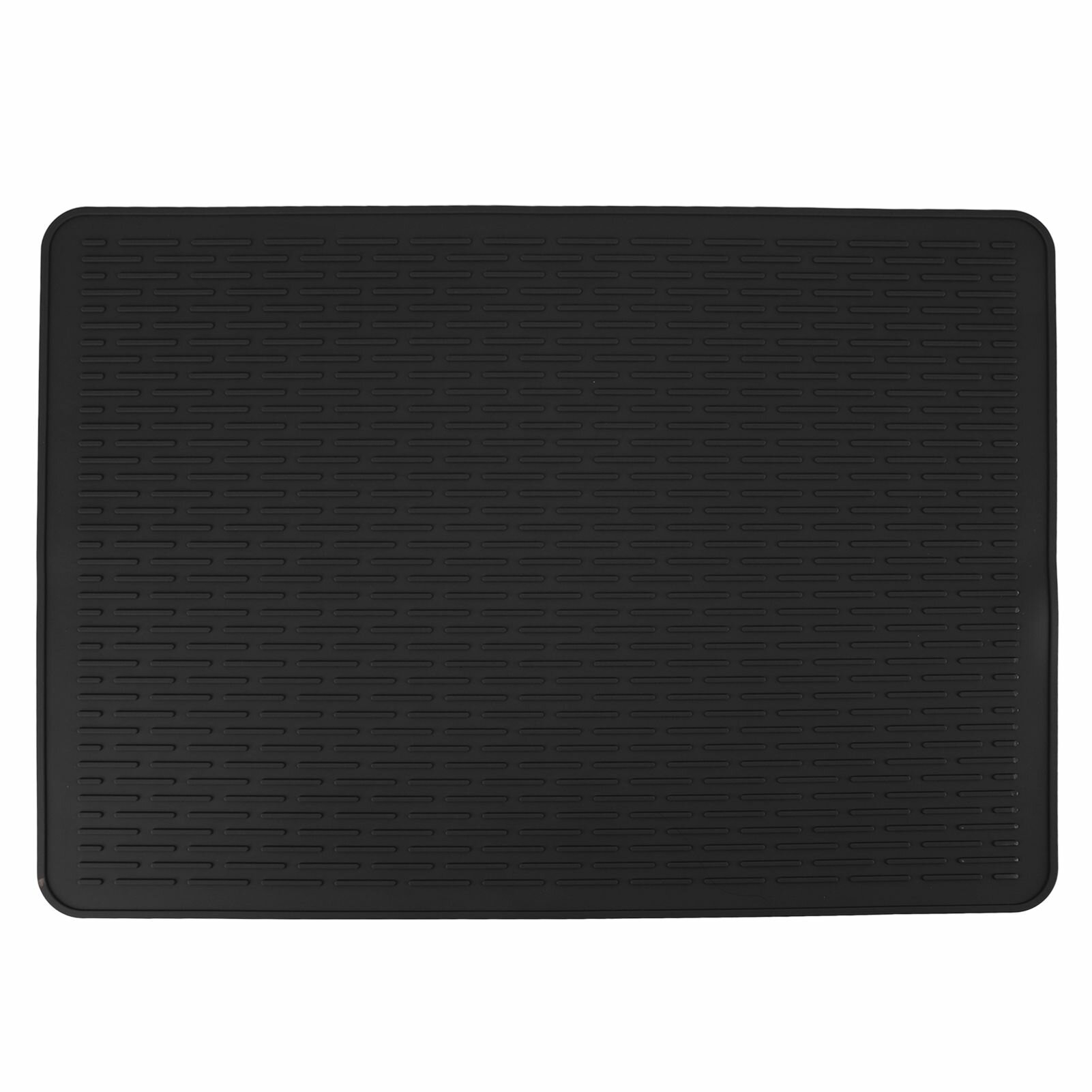 Жаростойкий коврик для посуды, нескользящая силиконовая кухонная подставка, черный коврик для сушки посуды для горячих кастрюль, подкладка под раковину, легко моется