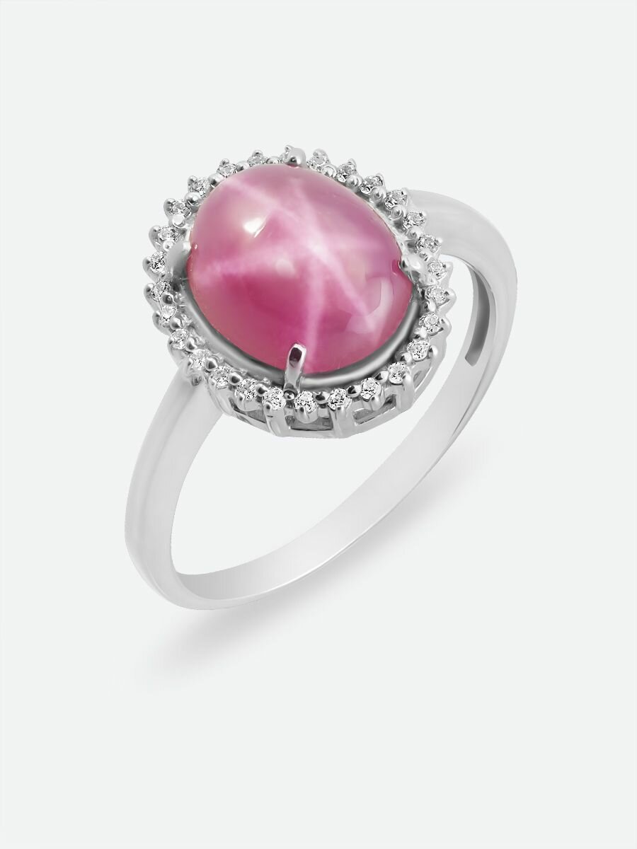 Кольцо дорожка, тонкое, серебро, 925 проба, родирование, рубин