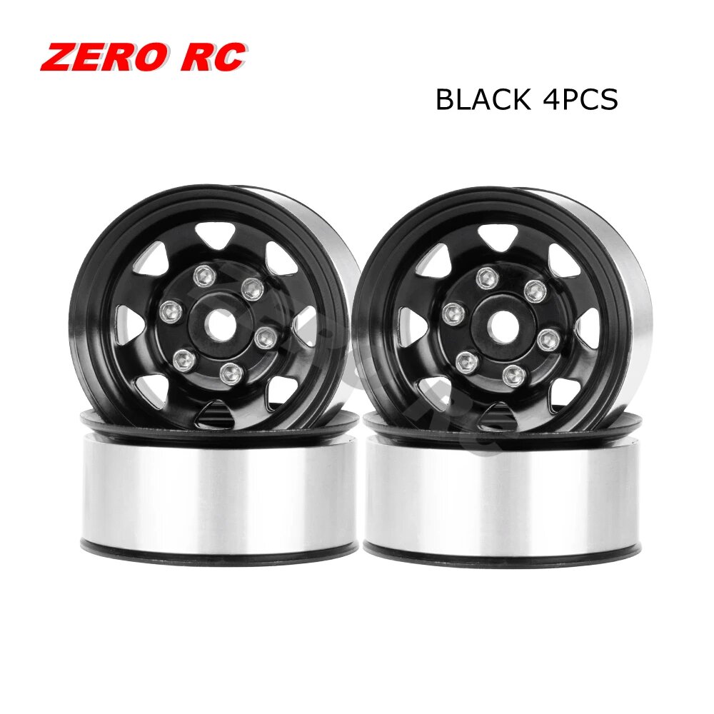 Шины RC 1.55" Black Wheel 4PCS, черные
