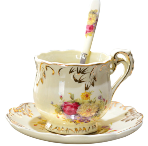 Европейские фарфоровые чашки из слоновой кости и чайные сервизы 250 мл керамические кофейные чашки розовые чашки черный чай набор напитков изысканные подарки