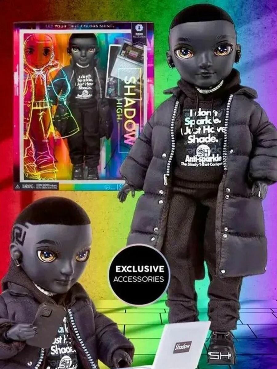 Кукла Рейнбоу Хай Рекс МакКуин (Rainbow High Shadow High Rexx McQueen- Black Color Fashion Doll)