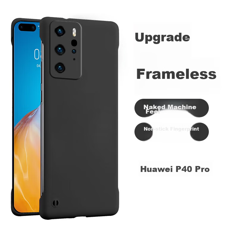 POZZO Case for Huawei P40 Pro, Ultra-Thin Matte Protective Cover, Borderless Shockproof Heat Dissipation Phone Case for Men And Women, Trendy Simple Design, Night Sky Black