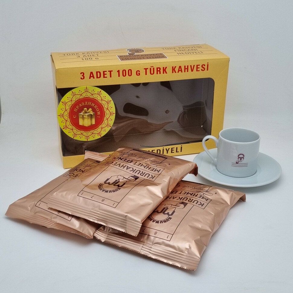 Подарочный набор " Mehmet Efendi" (1 чашка/блюдце, кофе 3шт*100гр) лучший подарок
