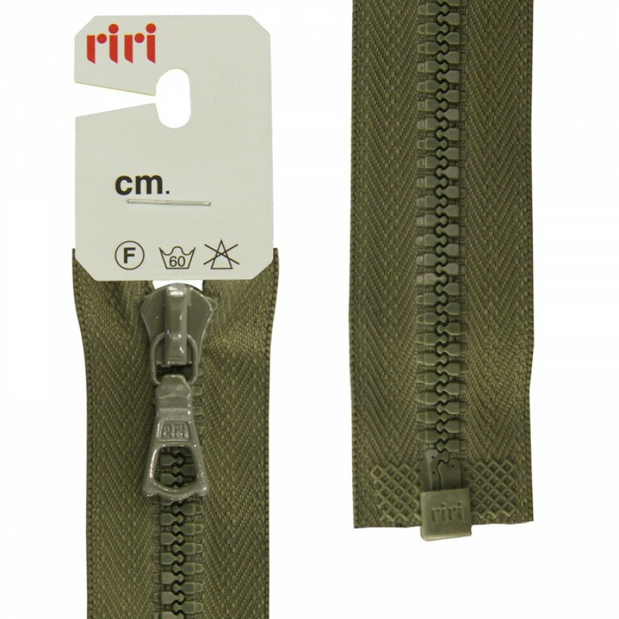 Молния riri тракторная разъёмная 1 замок, 6 мм, 70 cм, цвет 2827, хаки