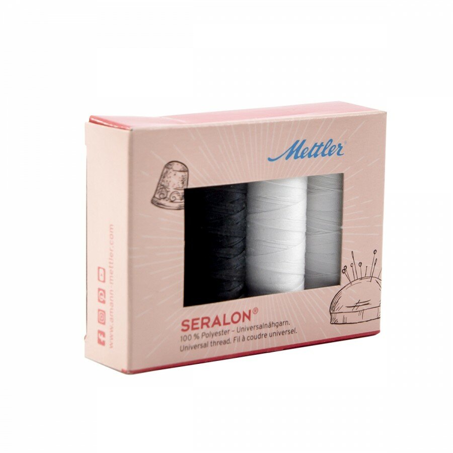 Набор с нитками Seralon в подарочной упаковке, 4 катушки 4000; 2000