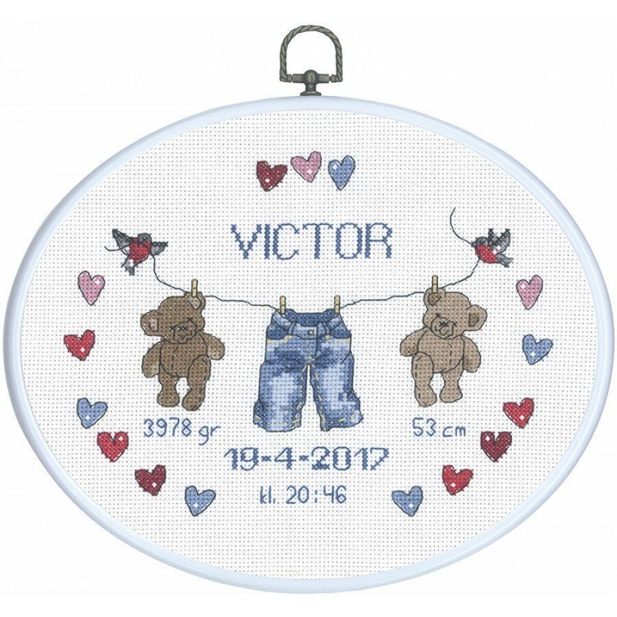 Набор для вышивания Виктор, канва Aida 14 ct 20 x 26 см PERMIN 92-5762