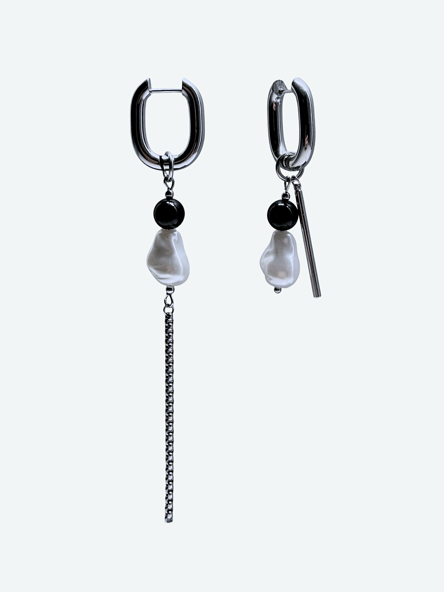 Серьги-трансформеры Drop & Shine, турмалин, турмалин черный