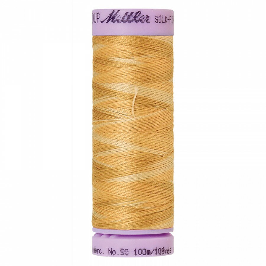 Нить для машинного квилтинга SILK-FINISH MULTI COTTON 50, 100 м 9855 Bleached Straw