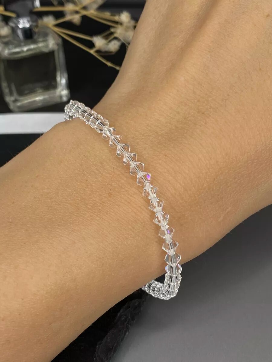 Эластичный браслет, кристаллы Swarovski
