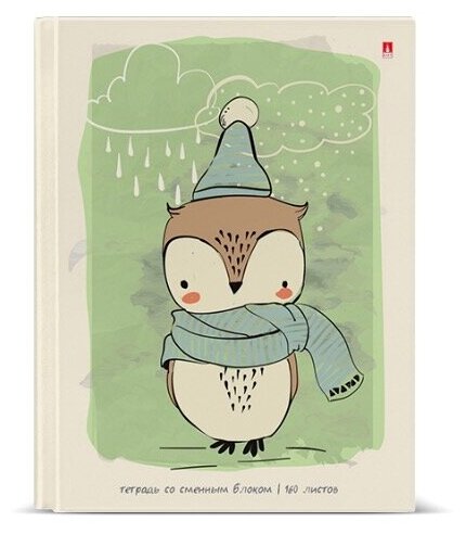 Тетрадь на кольцах со сменным блоком А5 (165 х 220 х 35 мм), "ANIMALS IN RAIN" 160л, клетка