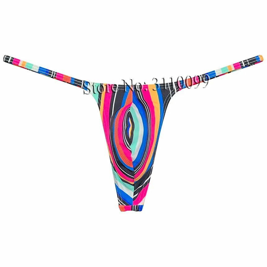 Мужские стринги для позирования, микро-бикини, плавание, танга, сумка, стринги, нижнее белье, нижнее белье XL, B Rainbow Stripe