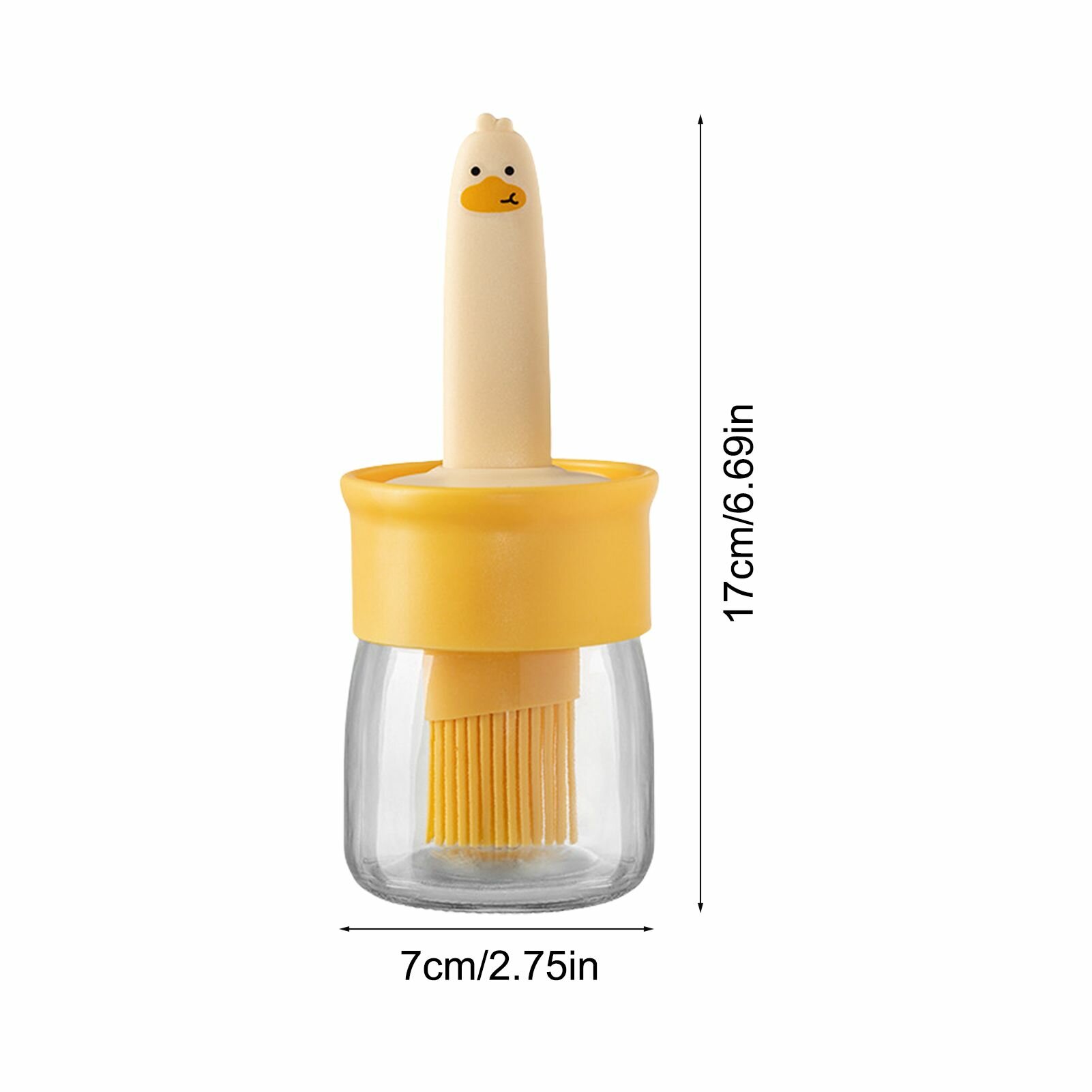 Стеклянная масленка с силиконовой кистью в форме утки для барбекю, гриля и выпечки – удобный и стильный кухонный аксессуар