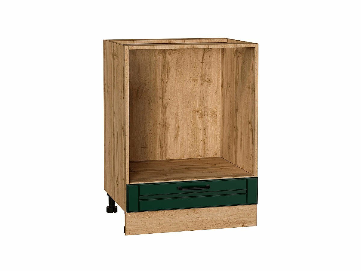 Шкаф нижний под духовку Дублин, цвет фасада Special Green, цвет каркаса Дуб Вотан, 816*600*474 мм
