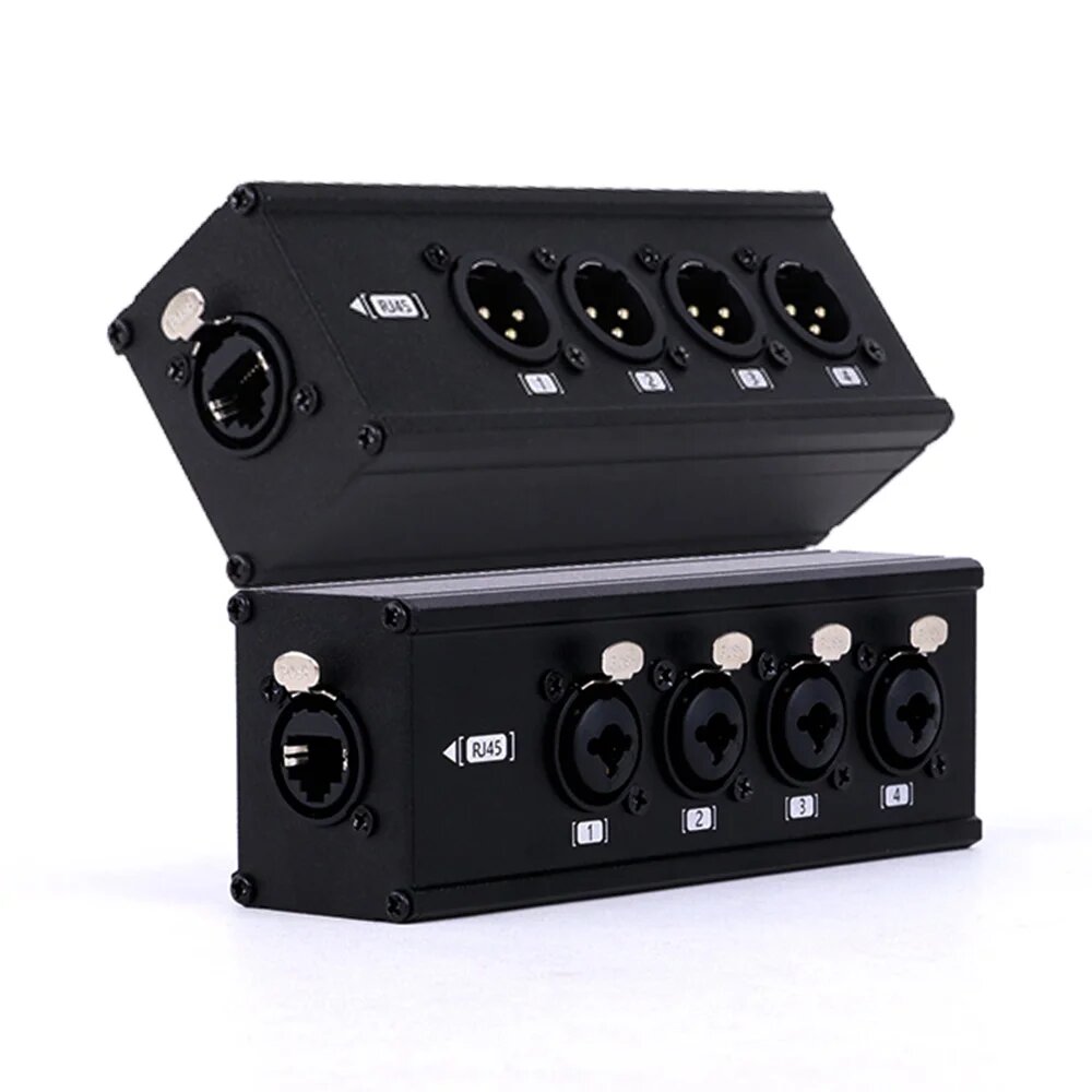 RJ45 CAT5 удлинитель аудио/DMX кабеля XLR 4 канала Black-C1008M-C1015F