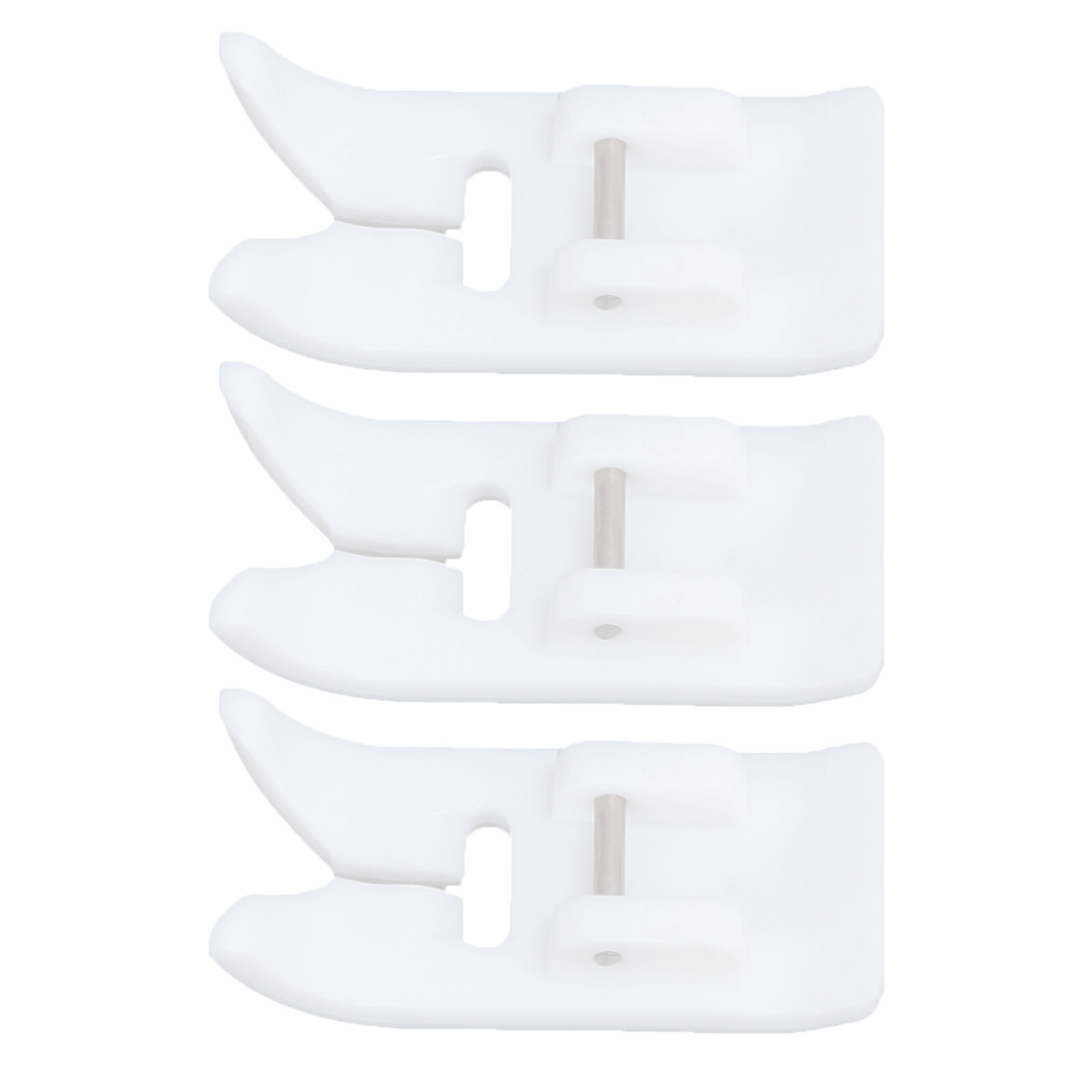 Комплект из 3 прижимных лапок для удобной установки и широкого спектра применения, предназначенный для замены старых аксессуаров швейной машины.