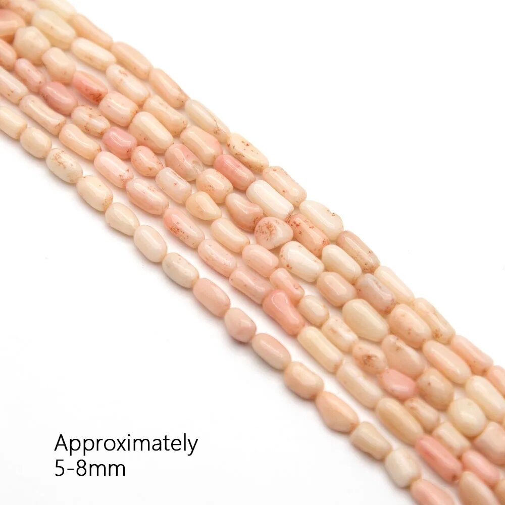 Розовые коралловые бусины 5-8 мм