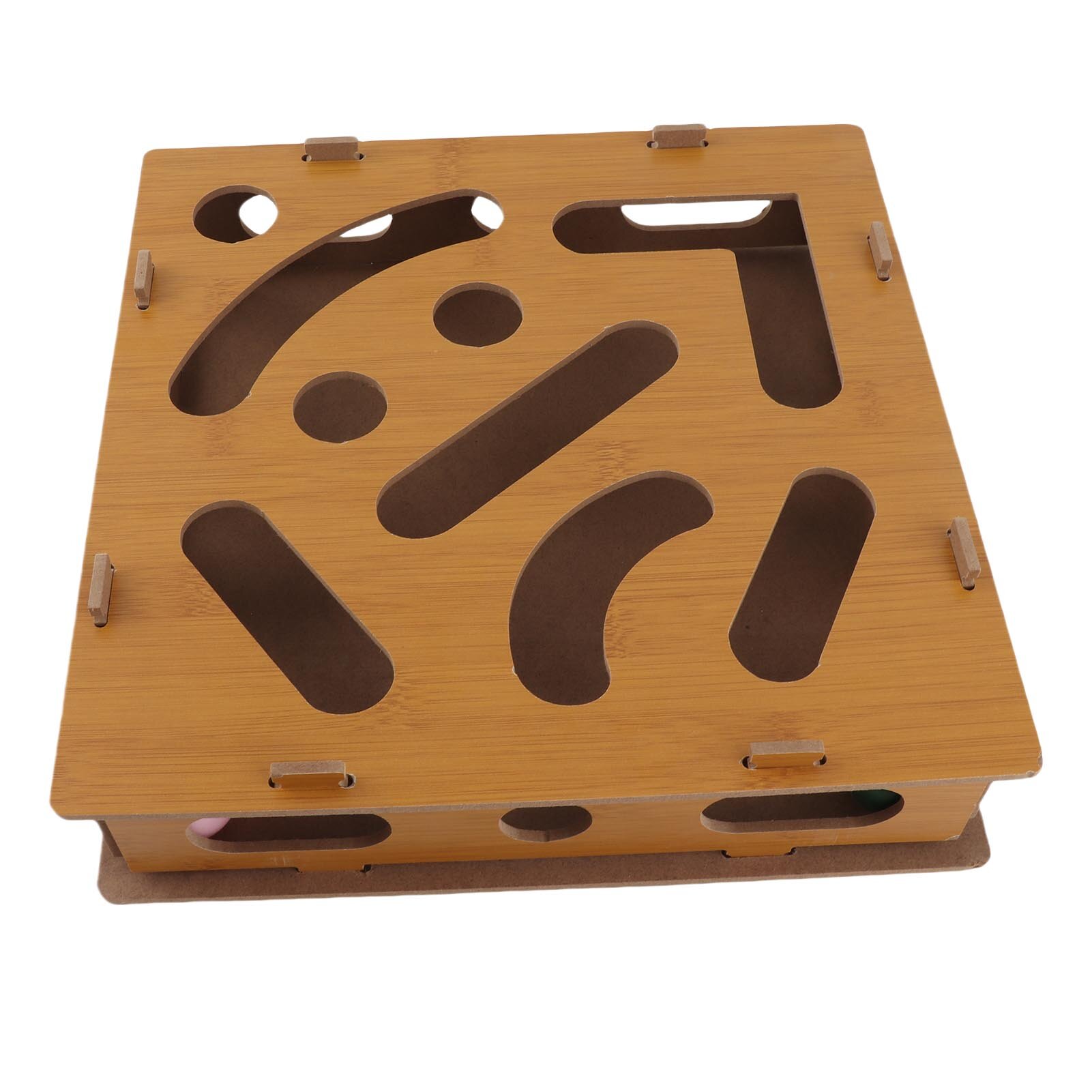 Интерактивная головоломка для кошек, коробка для игрушек, умственное физическое упражнение, композитная доска, коробка-лабиринт для кошек, игрушка с колокольчиком, мяч для домашних кошек