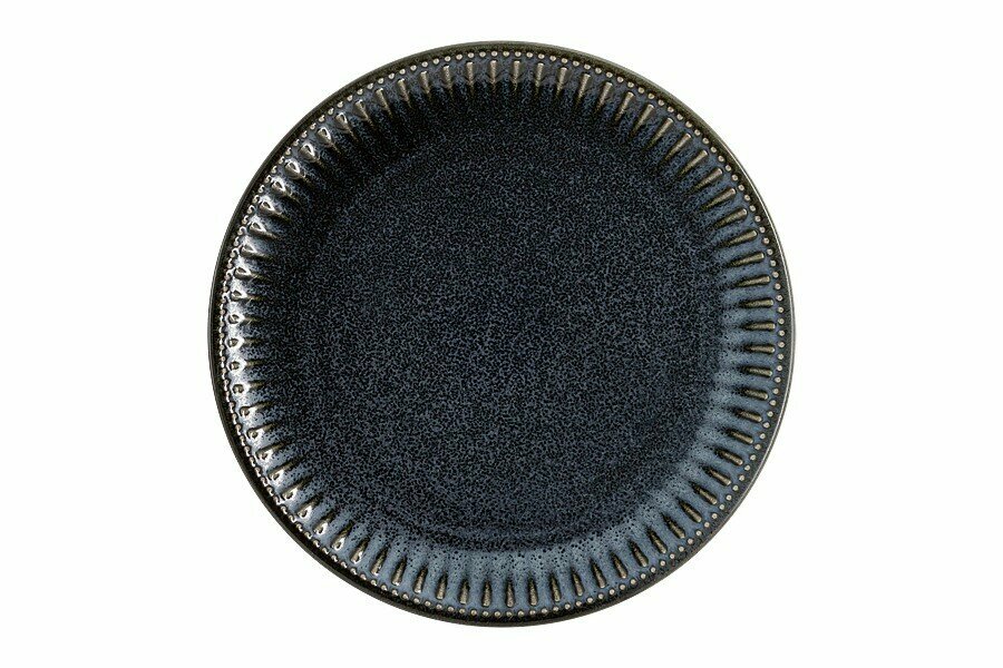 Тарелка закусочная Home & Style, 21 см, фарфор P, черно-синяя, в крапинку, Black Kitchen