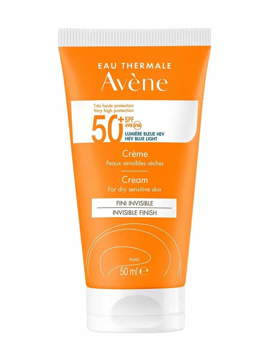 Авен Крем солнцезащитный без отдушек SPF50+, 50 мл (Avene Fragrance-free cream for dry sensitive skin SPF 50+)