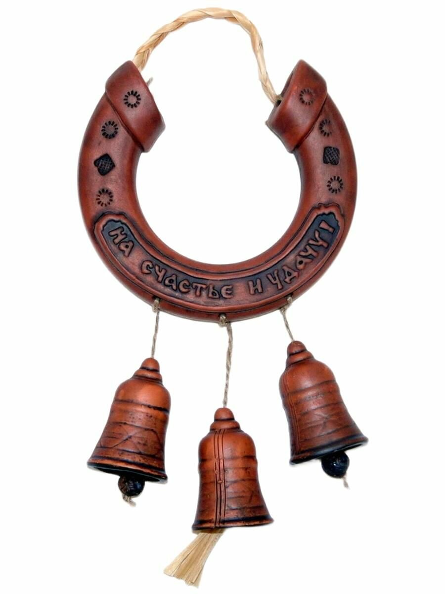 Панно-оберег, Подкова "На счастье и удачу", глина, керамика, ручная работа