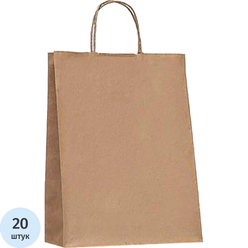 Пакет подарочный бумажный крафт 24 х 11 х 32 см арт.1312852