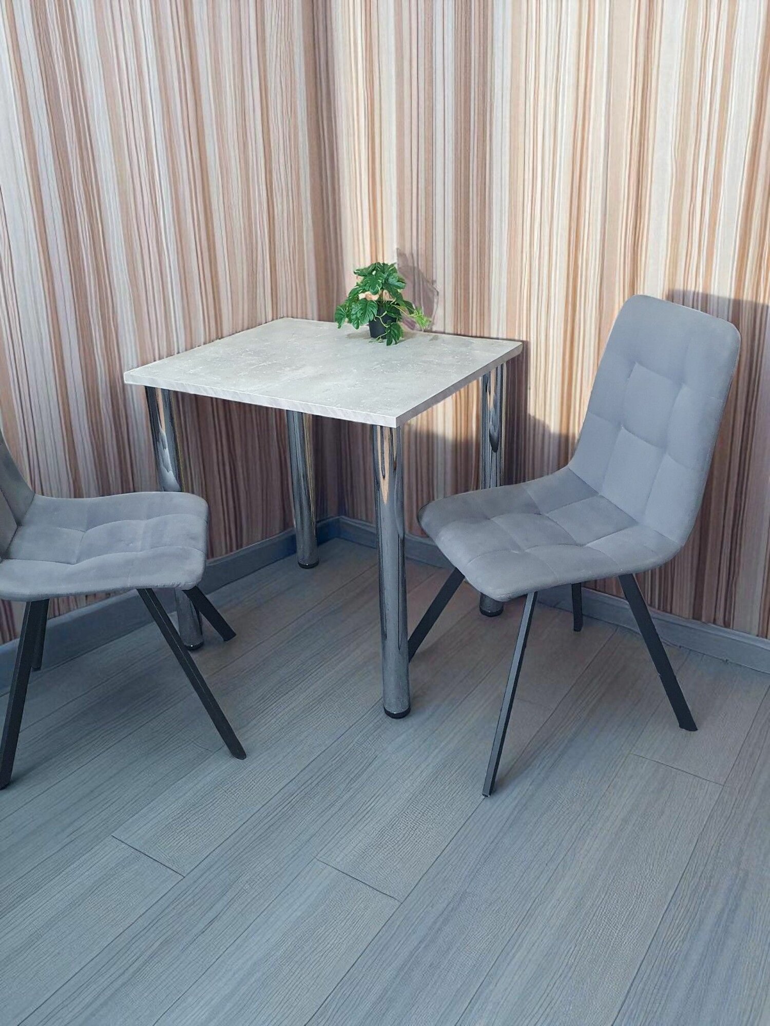 Стол письменный/ цвет Бетон Светлый, 70*60*75 см. Ножки хром.