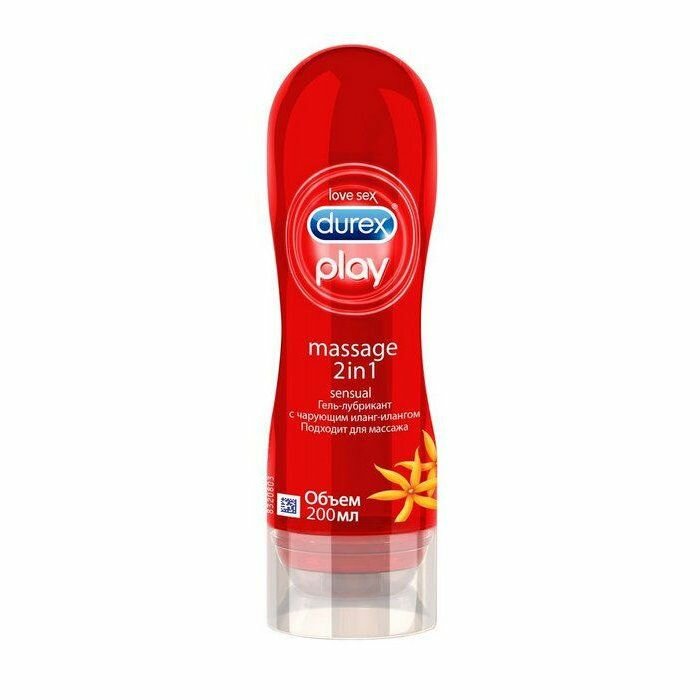 Гель-смазка Durex "Sensual", для массажа, с иланг-илангом, 200 мл