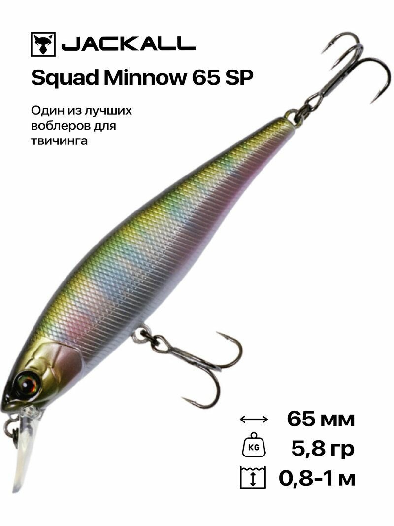 Воблер Jackall Squad Minnow 65 SP, 65 мм, 5,8 гр, 0,8-1 м, #Oikawa