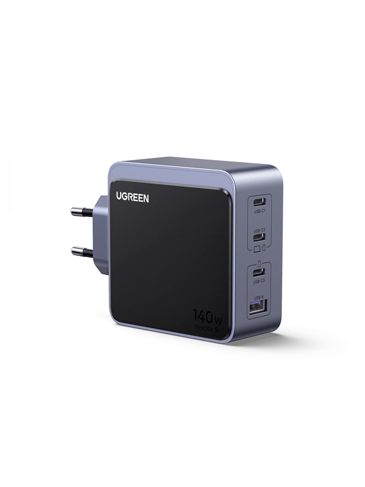 UGREEN Сетевое зарядное устройство UGREEN X570 (45575) Nexode S 140W USB-A+3*USB-C GaN Tech Fast Charger EU серый
