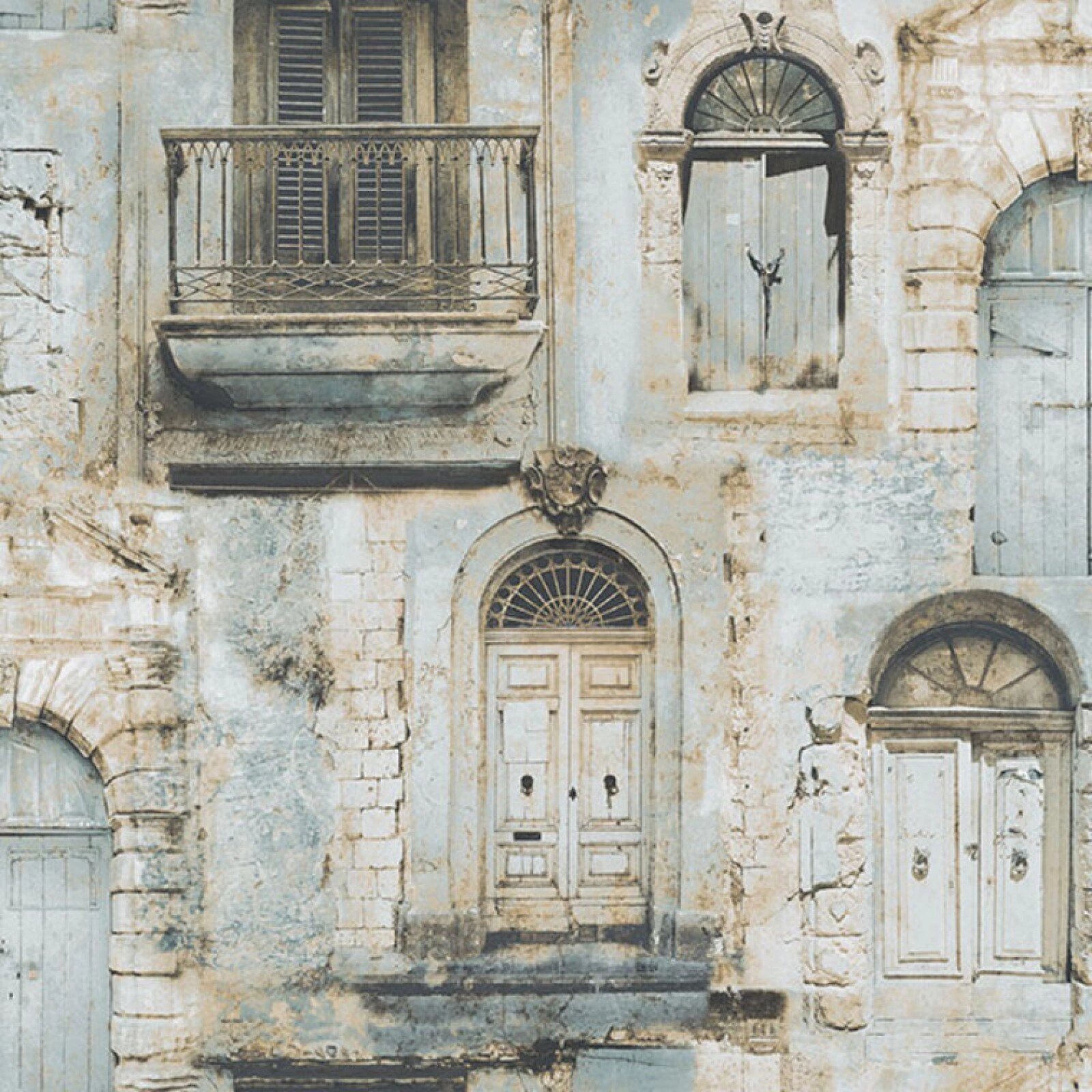 Обои Aura Global Fusion G56436 A; 0,53х10,05 м. , флизелин , голубой