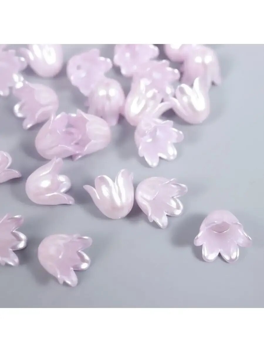 Бусины для рукоделия Цветок 40 шт сиреневый