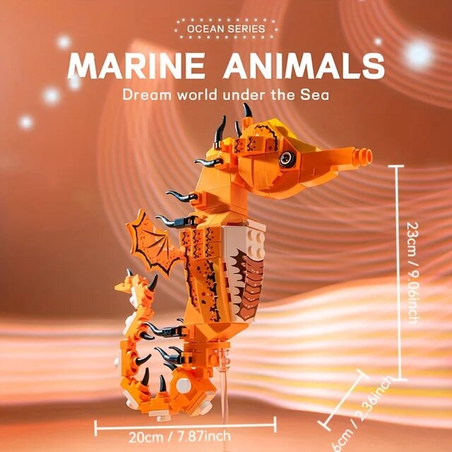 Кубики для сборки морских животных, развивающие игрушки для детей, в том числе модели крабов, лобстеров, акул, морских черепах, морских звезд и китов, идеально подходящие для школьников.