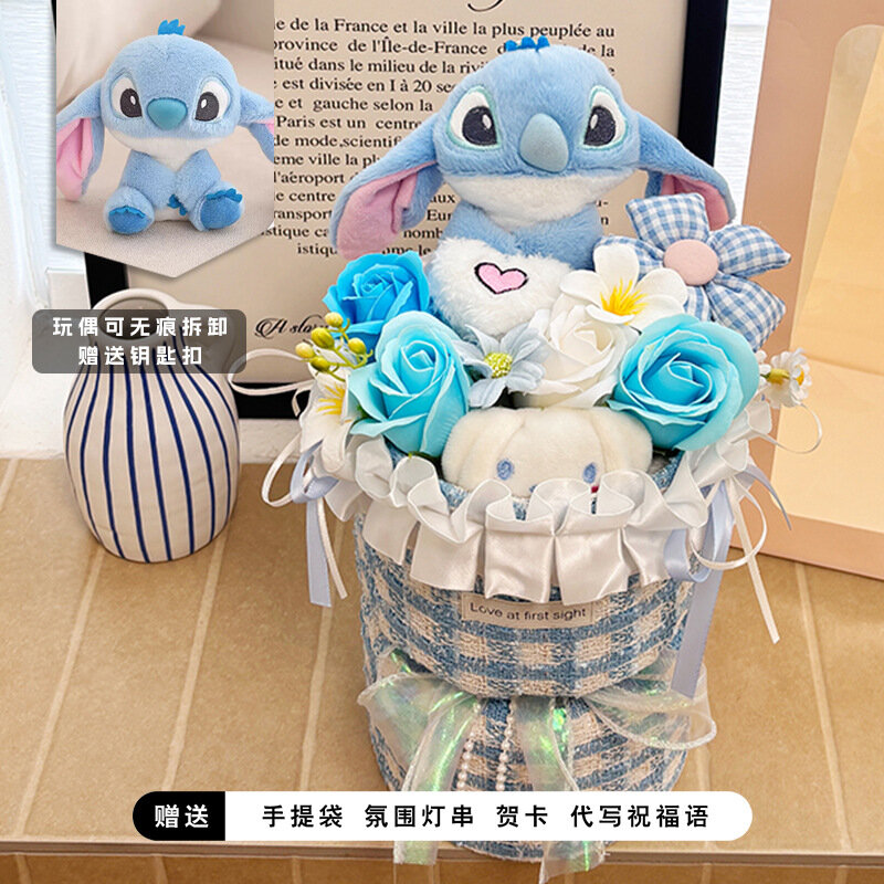 Мягкий плюшевый букет из игрушек, Подарок на День святого Валентина, Disney Мыльный букет