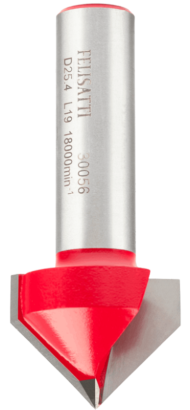 Фреза Felisatti пазовая гальтельная V-обр. ф25.4, 90°, хв.12мм