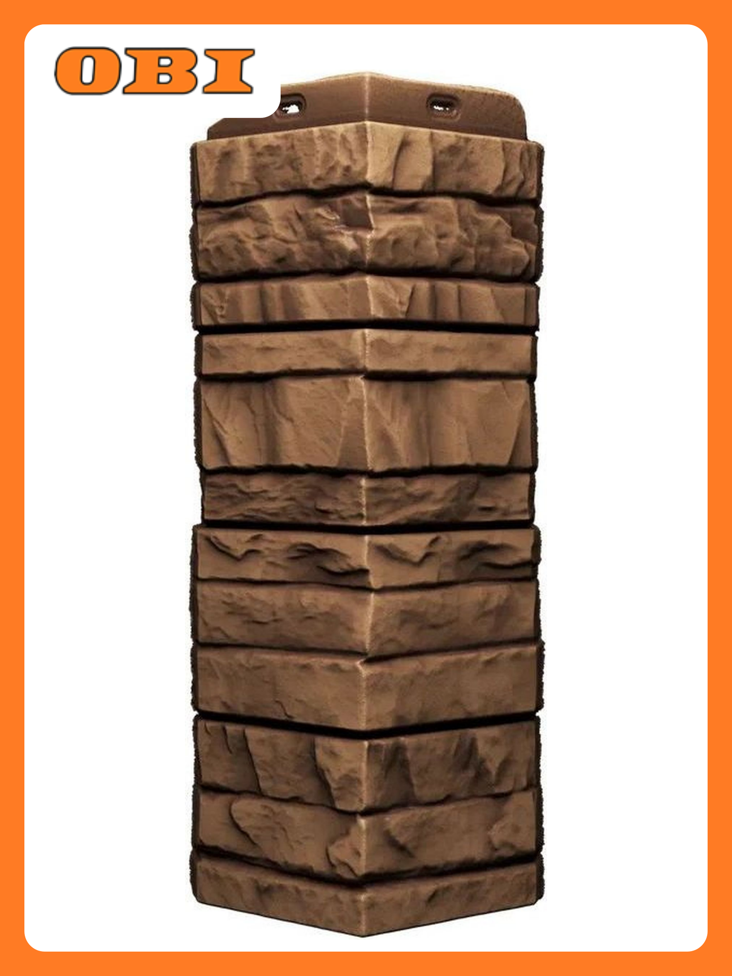 Наружный угол Docke LUX ROCKY, имитация каменной кладки, пластик, 40 см, коричневый