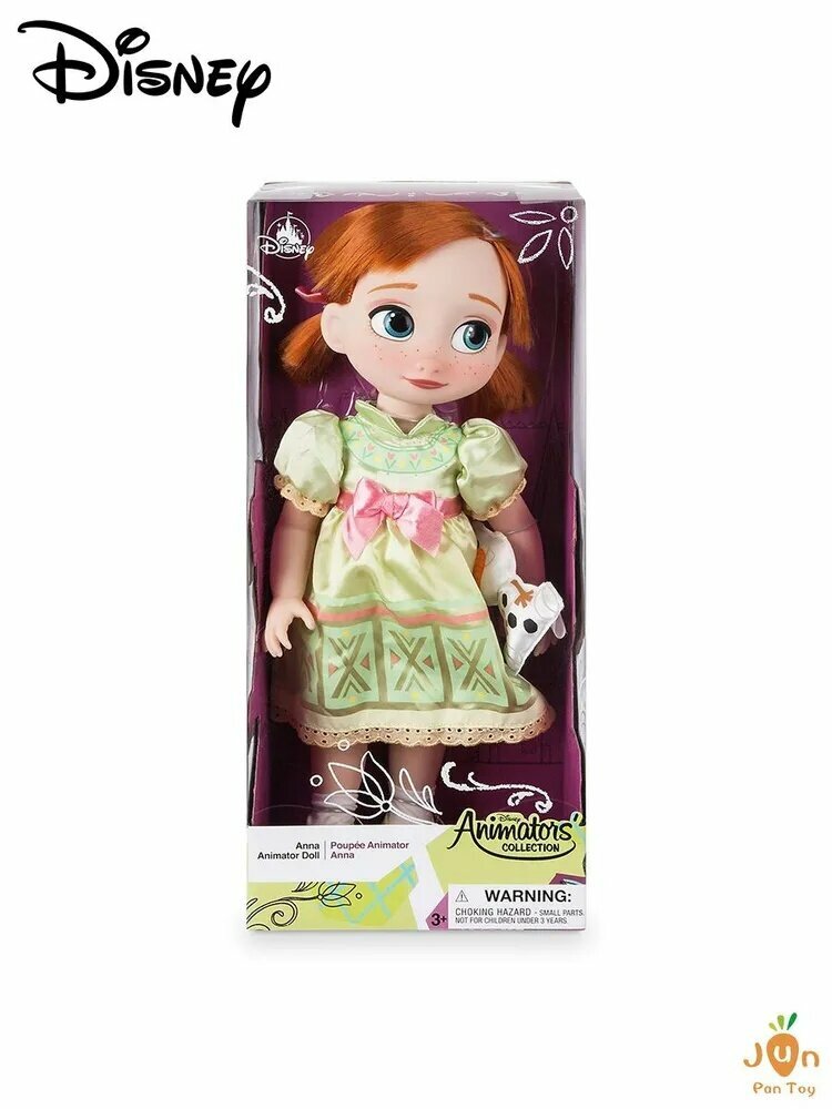Дисней Disney Animators' Collection Anna Doll / Детская кукла-модель анимационного персонажа Frozen с 16-дюймовой куклой и другими аксессуарами, которые могут принимать различные позы