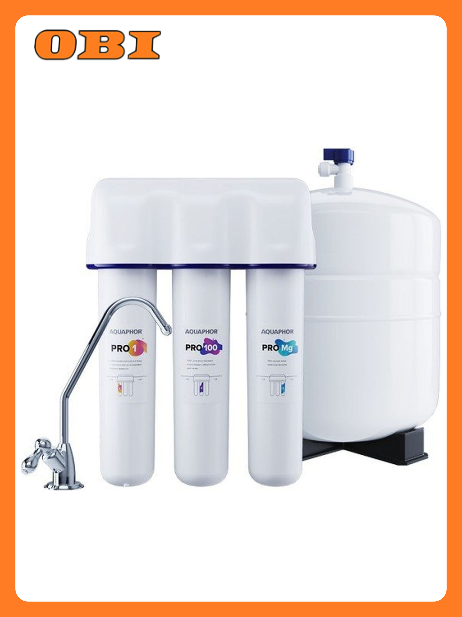 Фильтр АКВАФОР "Osmo Pro 100", для жесткой воды, 3 ступени, обратный осмос