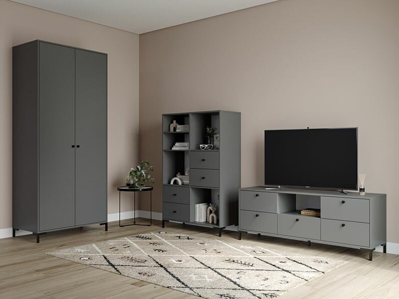 Комплект мебели в гостиную "Пронто" 320х210х52 Серый графит