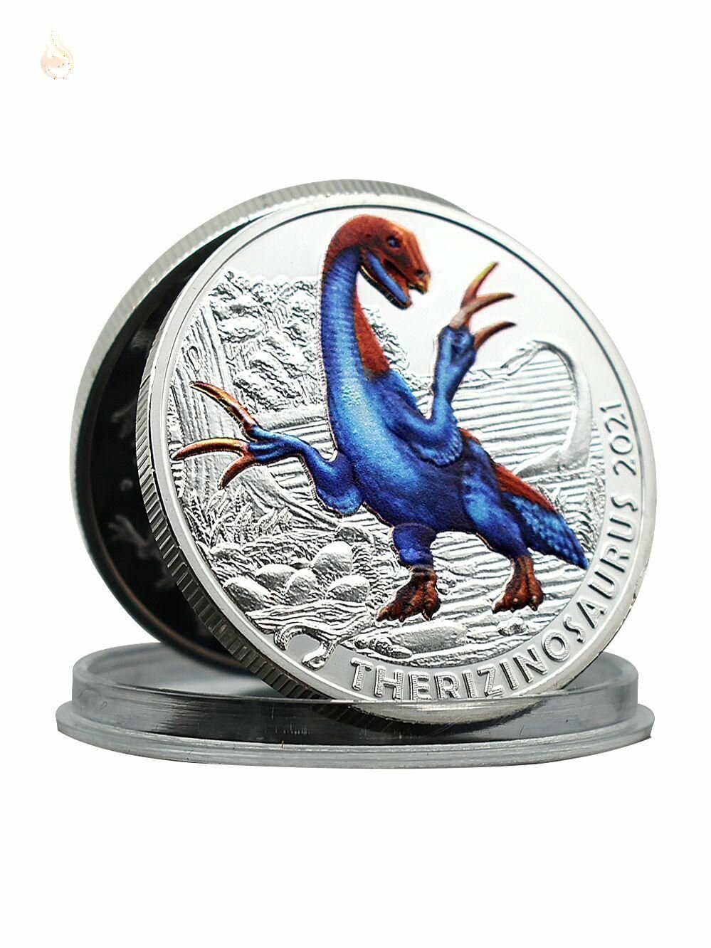 Мемориальная монета динозавра Серебряный Fusaron Монета Коллекция Подарок