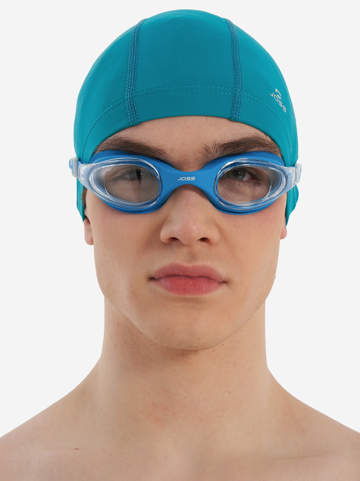 102128-QW one size Очки для плавания взросл. Adult swimming goggles голубой/белый р. one size