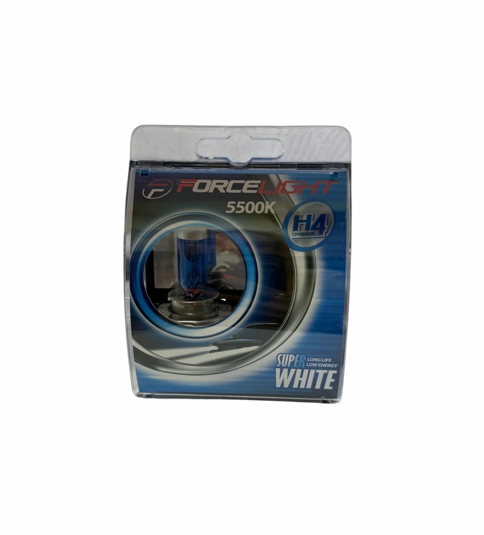 Лампа "FORCE LIGHT" H4 60/55 12V Superwhite (Пластик бокс комп.)