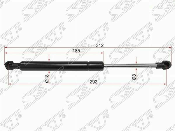 Амортизатор капота SAT ST-BKK760010 Hyundai Santa Fe 12-19, Land Rover Range Rover 02-12 справа=слева