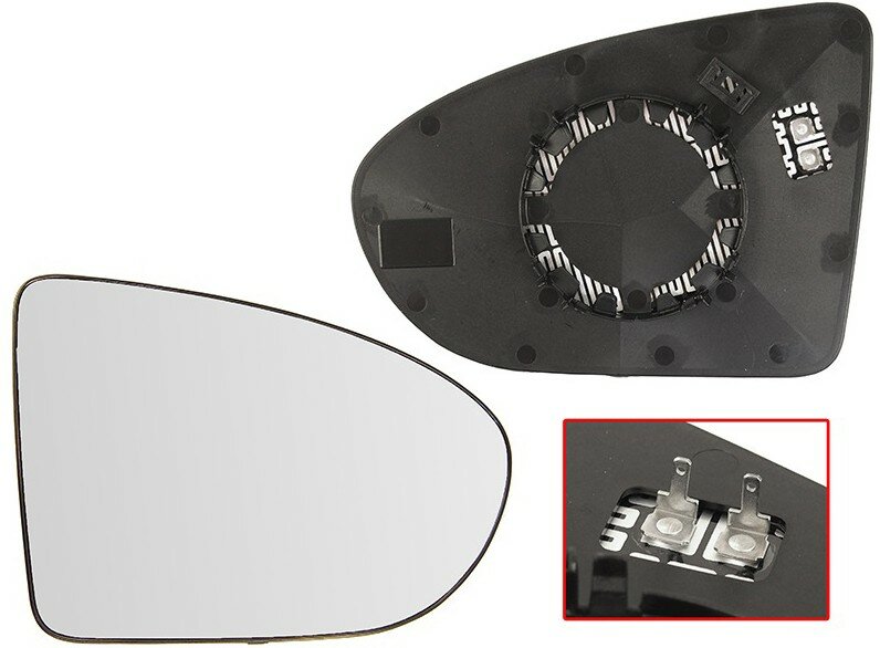 Полотно зеркала SAT ST-121-0016 Nissan Qashqai 06-13 / Qashqai+2 08-14 Правое Обогрев/ сферическое